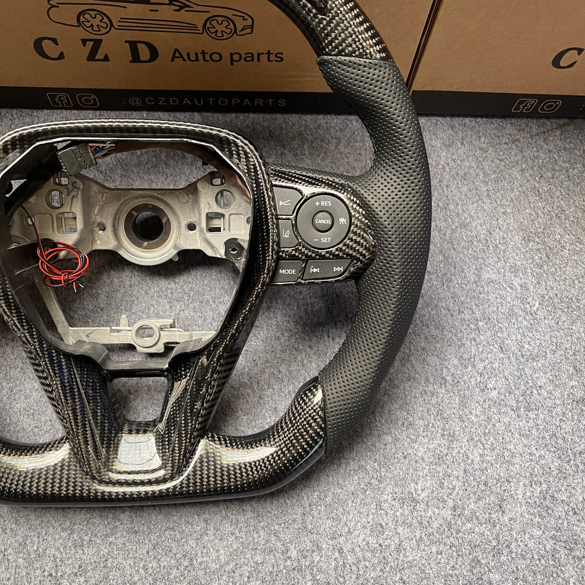czd auto parts carbon fiber steering wheel for toyota se with black pe ...